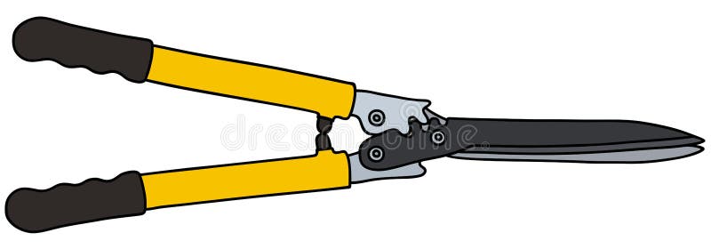 Yellow hedge shears stock vector. Illustration of clippers - 62219656