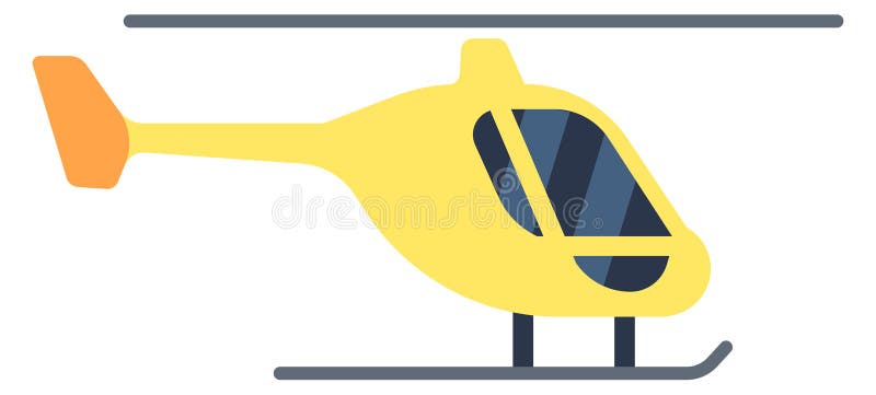 Yellow Helicopter Side View. Rotor Aircraft Icon Stock Illustration ...