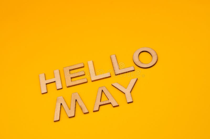 Yellow Hello May Background Stock Photo - Image of background, yellow ...