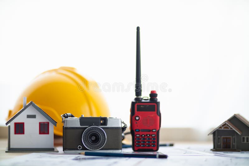 Yellow Helmet Were Prepared for Construction Engineers To Wear before ...
