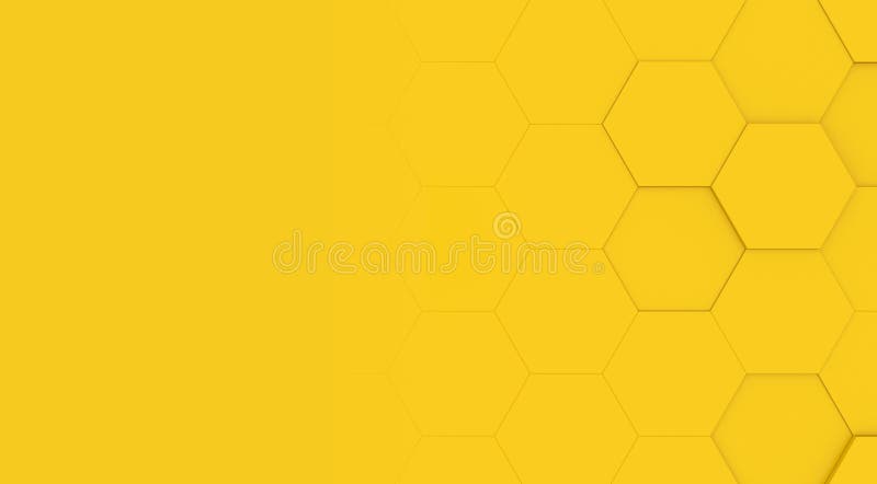 Yellow Hexagon Background with Copy Space (3D Illustration Stock ...