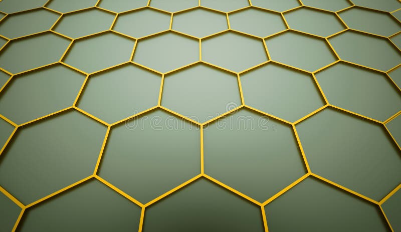 Yellow Hexagonal Cells Background Stock Illustration - Illustration of ...