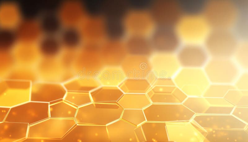 Yellow Hexagons Bright Lighting Edges Banner Template Geometric ...