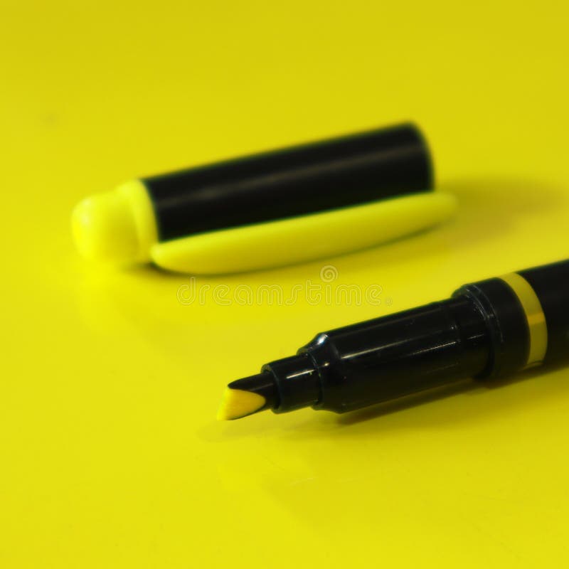 Yellow Highlighter and Background Stock Image - Image of simplicity ...