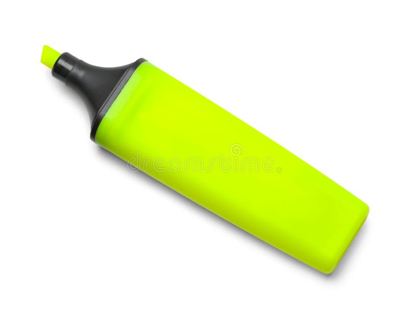 Yellow Highlighter without Cap Stock Photo - Image of white ...