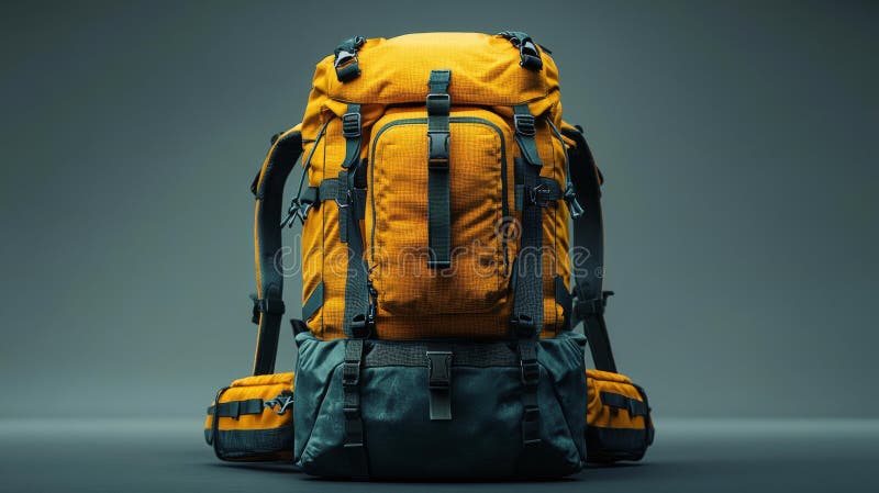 Yellow Hiking Backpack Generative AI Stock Illustration - Illustration ...