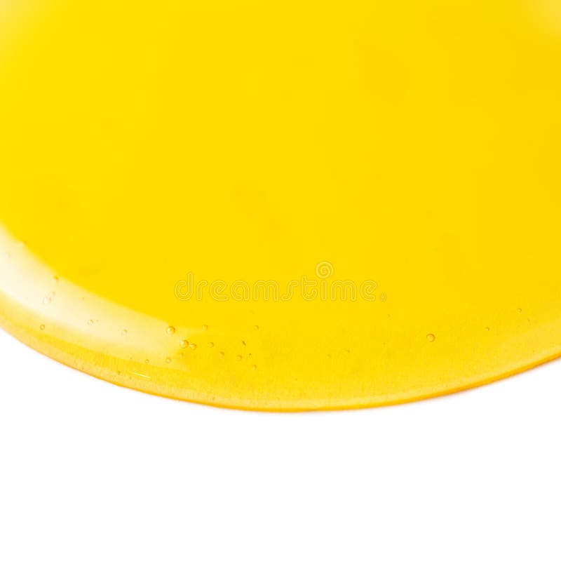 Yellow Honey Flowing Liquid Drop Isolated on White Background Stock ...