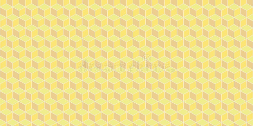 Yellow Honey Seamless Cube Pattern Background. Stock Illustration ...