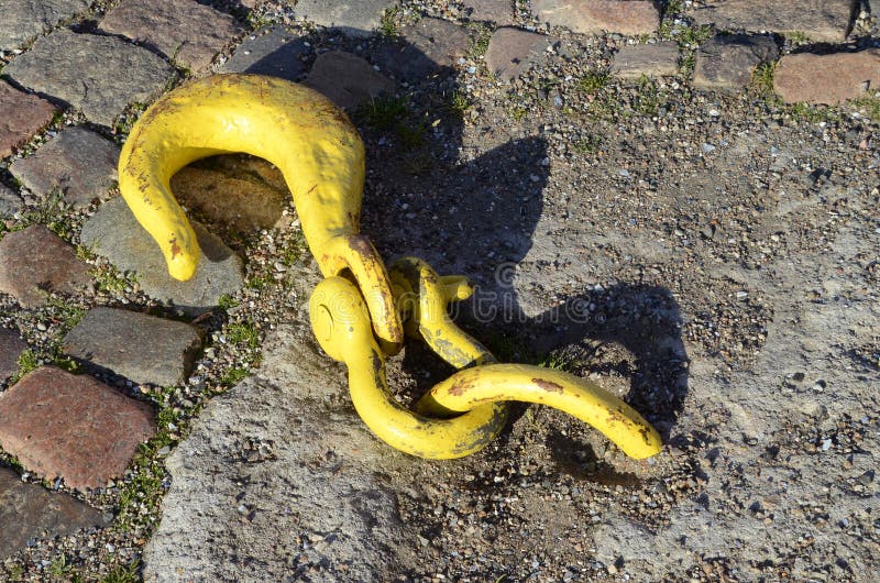 Yellow Hook stock photo. Image of anchor, pier, hook - 94058934