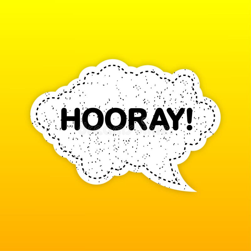 Yellow Hooray Speech Bubble Icon Symbol. Web Design. Sticker Design ...