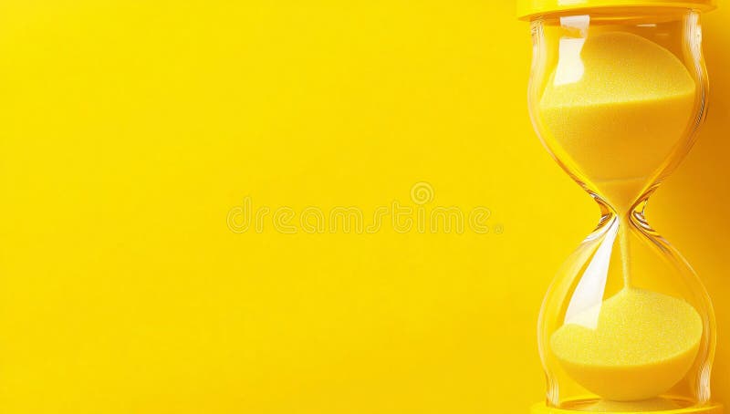 Yellow Hourglass on Yellow Background Time Concept High Quality Image ...