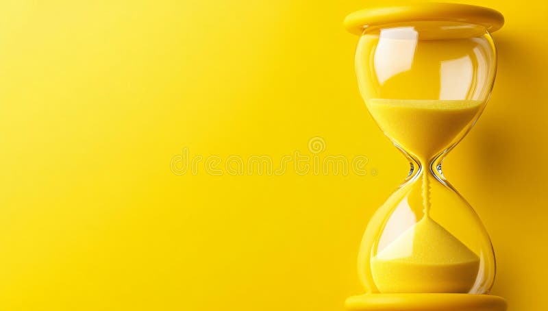 Yellow Hourglass on Yellow Background Time Concept High Quality Image ...