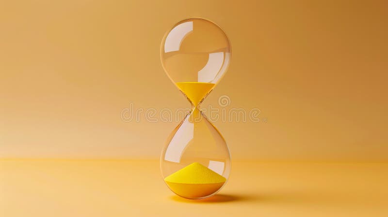 A Yellow Hourglass with Sand Inside Stock Image - Image of generated ...