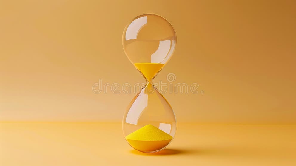 A Yellow Hourglass with Sand Inside Stock Image - Image of generated ...