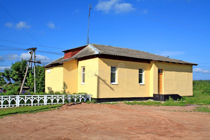 Yellow house stock photo. Image of railway, apartment - 11863030