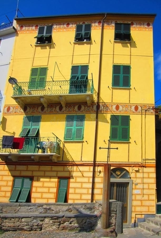 Yellow house stock photo. Image of architecture, plants - 26353104