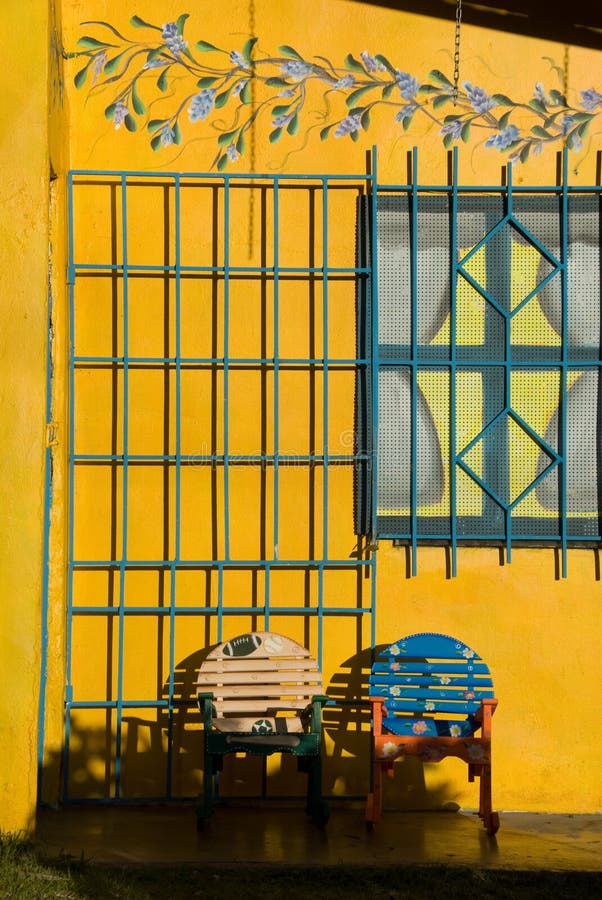 Yellow house stock image. Image of window, architecture - 4297591