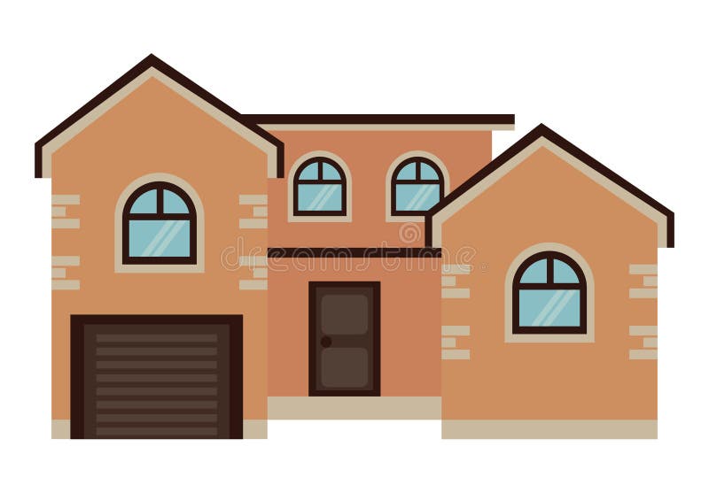 House Facade Loft Pictogram Stock Vector - Illustration of facade ...