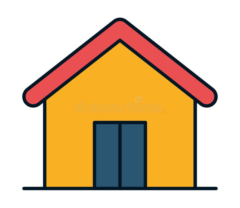 Yellow house front facade stock vector. Illustration of color - 273113389