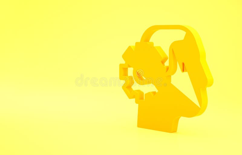 Yellow Humanoid Robot Icon Isolated on Yellow Background. Artificial ...