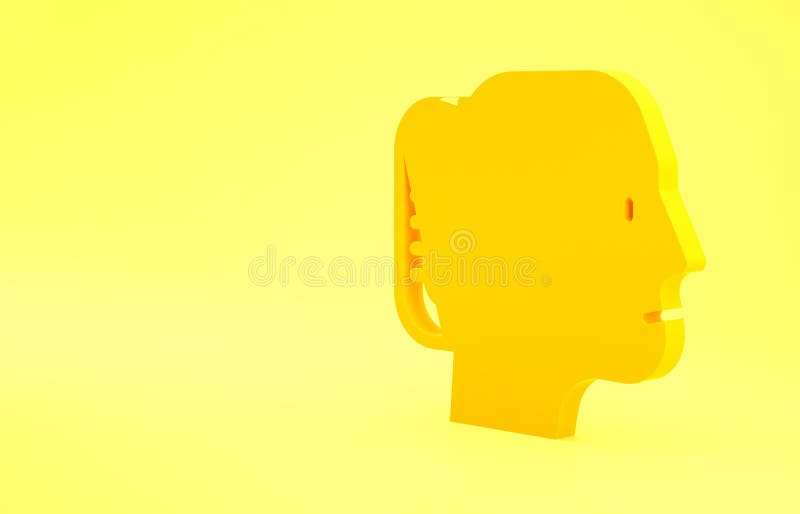 Yellow Humanoid Robot Icon Isolated on Yellow Background. Artificial ...