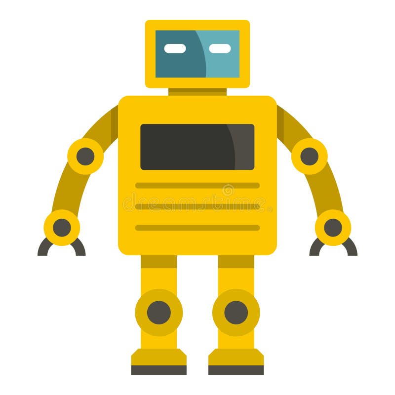 Yellow Humanoid Robot Icon Isolated Stock Vector - Illustration of ...