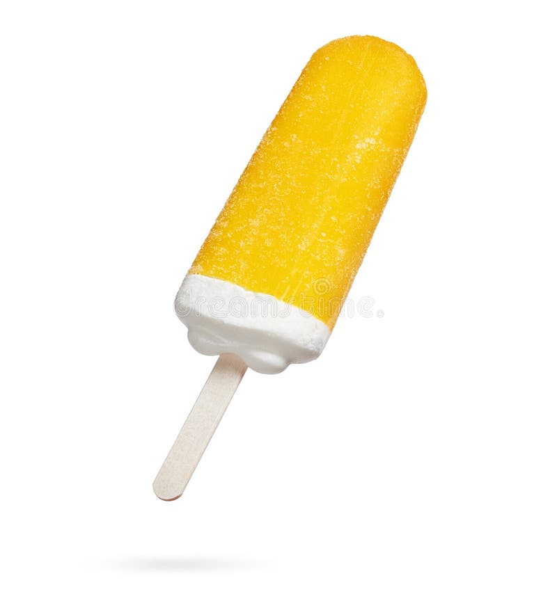 Yellow Ice Cream Bar Isolated on White Stock Image - Image of food ...