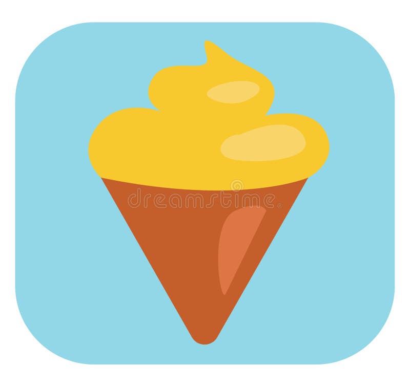 Yellow ice cream, icon stock vector. Illustration of sweet - 259400243