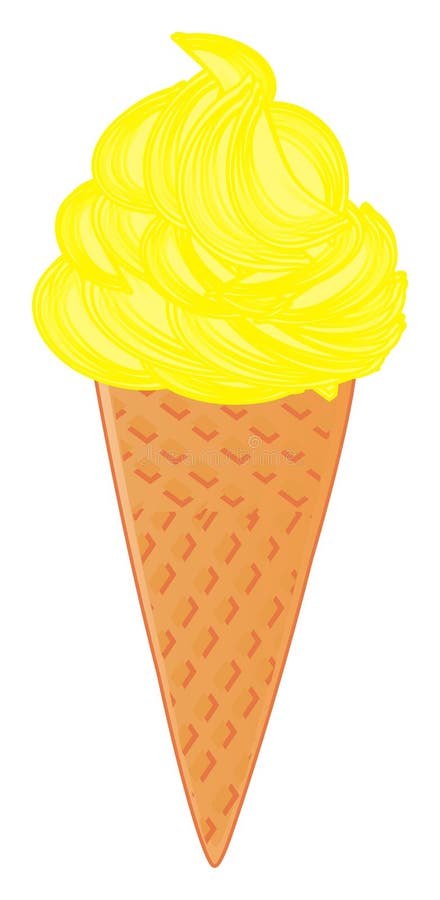 Yellow ice cream stock illustration. Illustration of food - 94189464