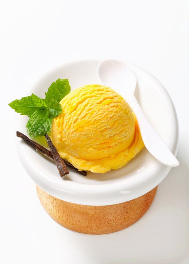 Yellow ice cream stock image. Image of sherbet, frozen - 55918497