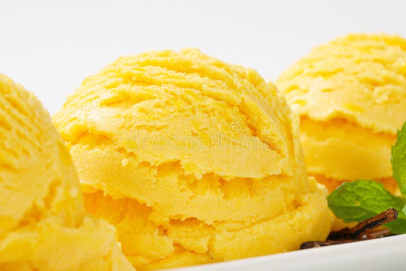 Yellow ice cream stock photo. Image of treat, flavor - 369839964