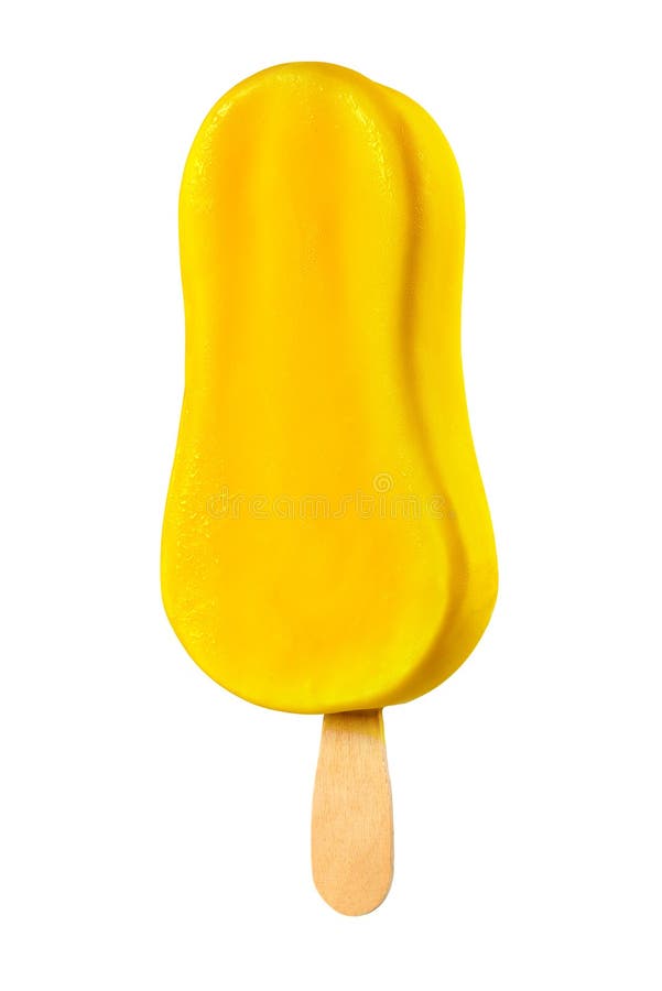 Yellow Fruity Popsicle Ice Cream Isolated on White Stock Photo - Image ...