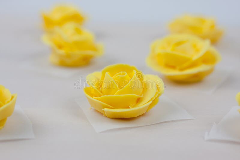 Yellow Icing Roses stock photo. Image of floral, food - 55277840