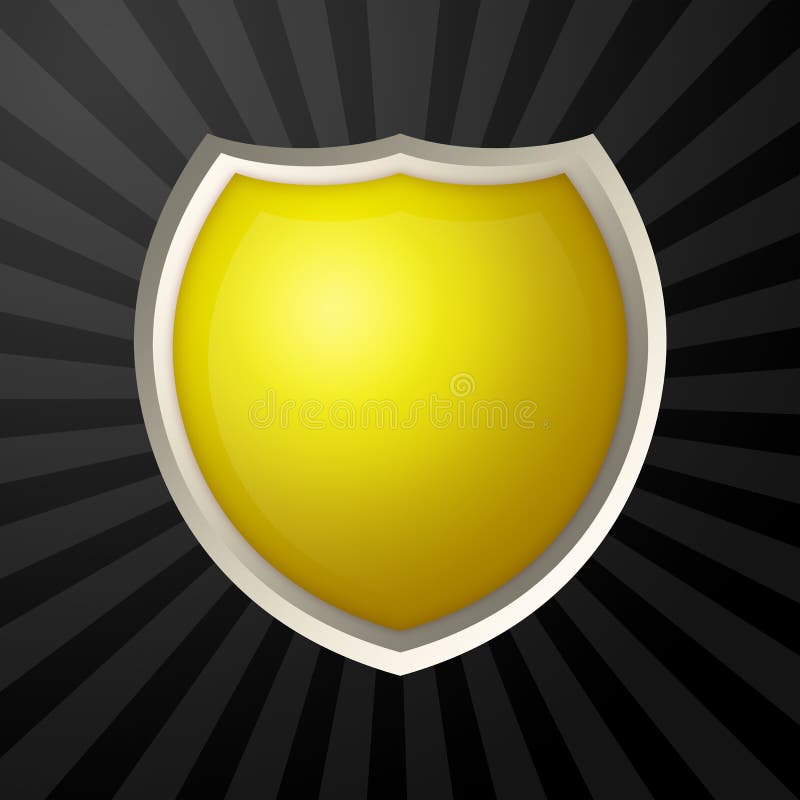 Yellow Sheild stock vector. Illustration of crest, glossy - 12333592