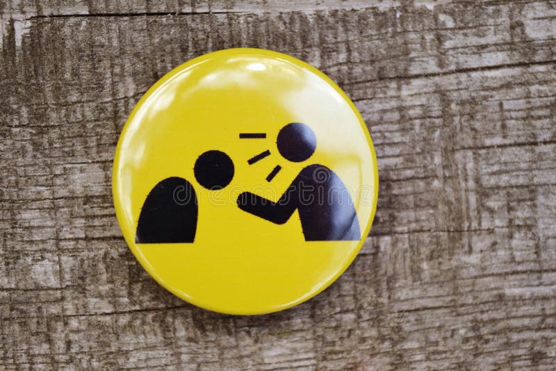 Yellow Icon with the Black Little Man Cry Stock Photo - Image of ...