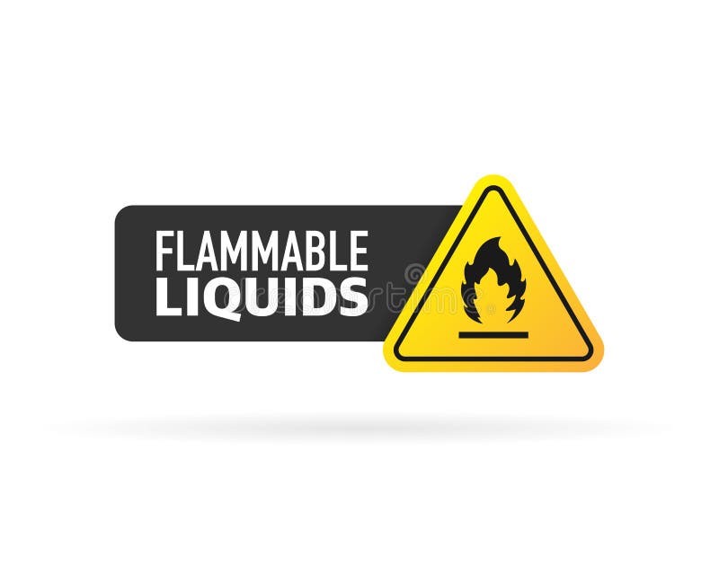 Yellow Illustration of Flammable Liquids on White Backdrop. Vector ...