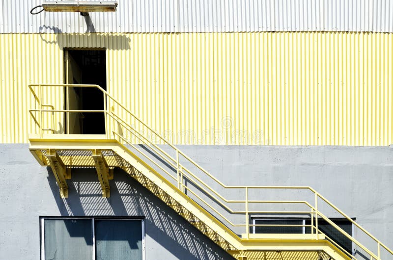 Yellow Industrial Stairs stock photo. Image of staircase - 35275520