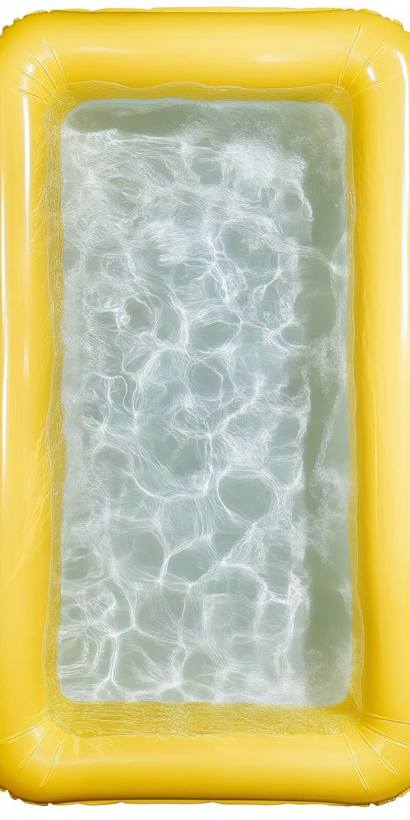 Yellow Inflatable Pool with Rippling Water Surface Stock Photo - Image ...
