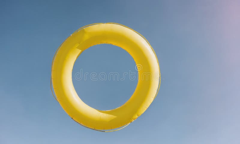 Yellow Inflatable Ring Against a Blue Sky Stock Illustration ...