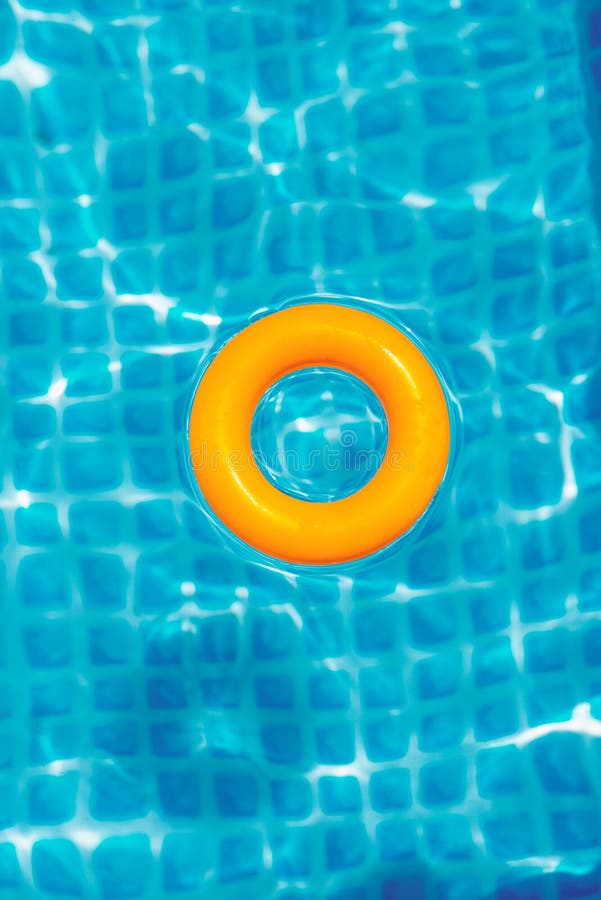 Inflatable Ring Floating in Swimming Pool on Sunny Day, Stock Image ...