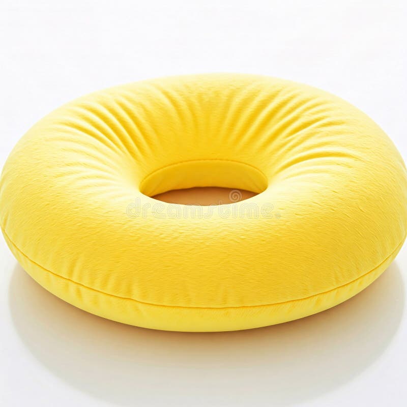 Yellow Inflatable Ring on a White Background. 3d Rendering Front View ...