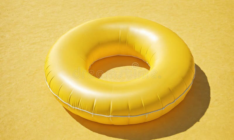 Yellow Inflatable Ring on Yellow Background Stock Illustration ...