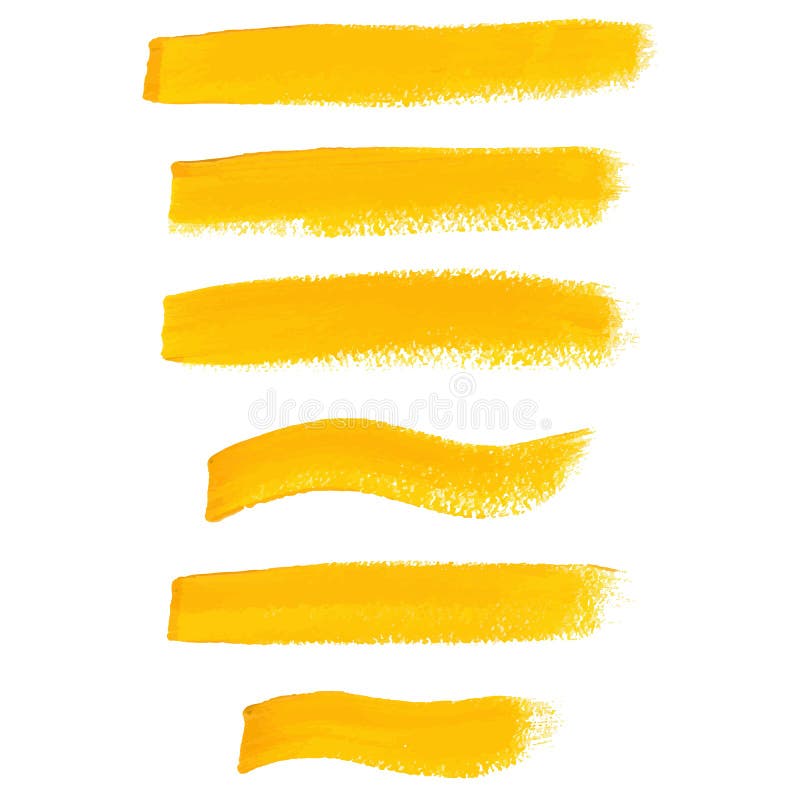 Yellow ink brush strokes stock vector. Illustration of graphic - 45057451