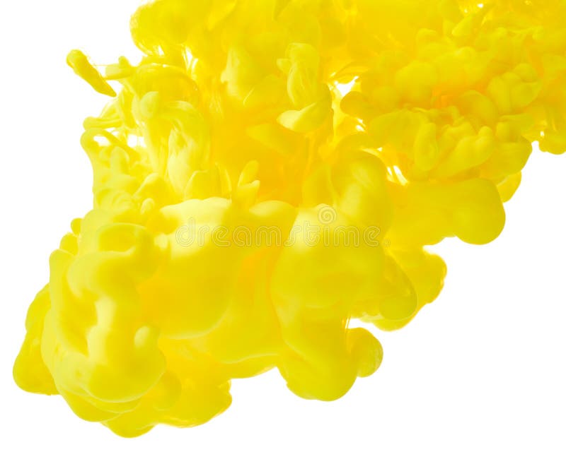Yellow ink drop stock photo. Image of spilling, splash - 216517216