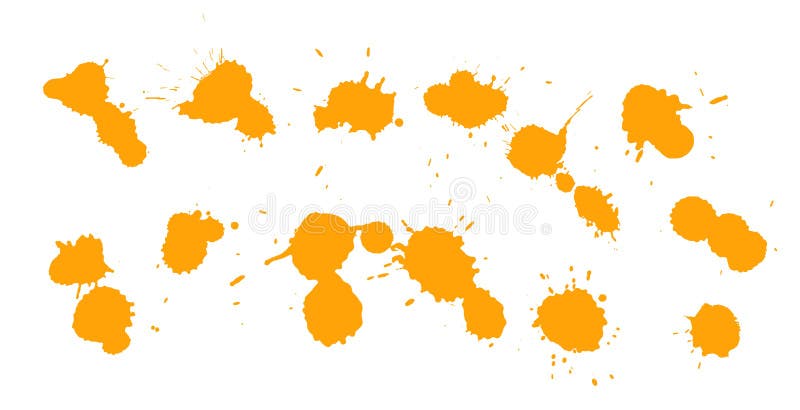 Yellow Ink Drop Splatter Texture Set Design Stock Vector - Illustration ...