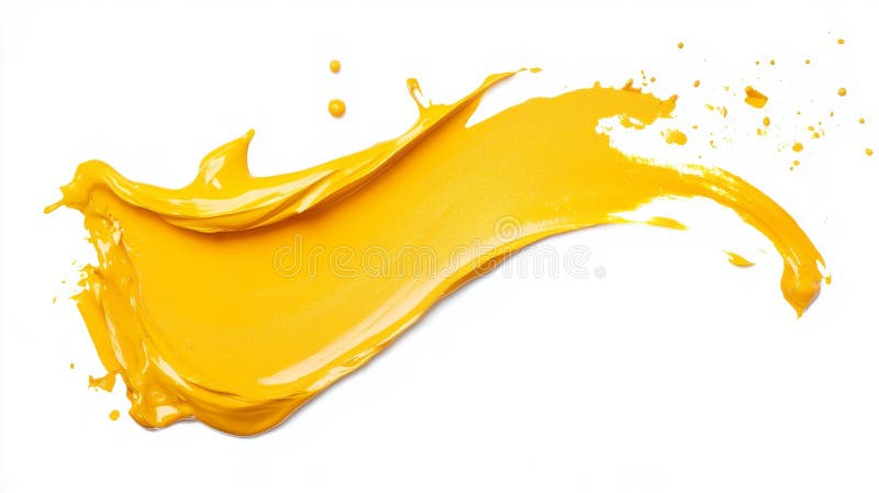 Yellow Ink Splatter, Highlighted on a White Surface Stock Photo - Image ...