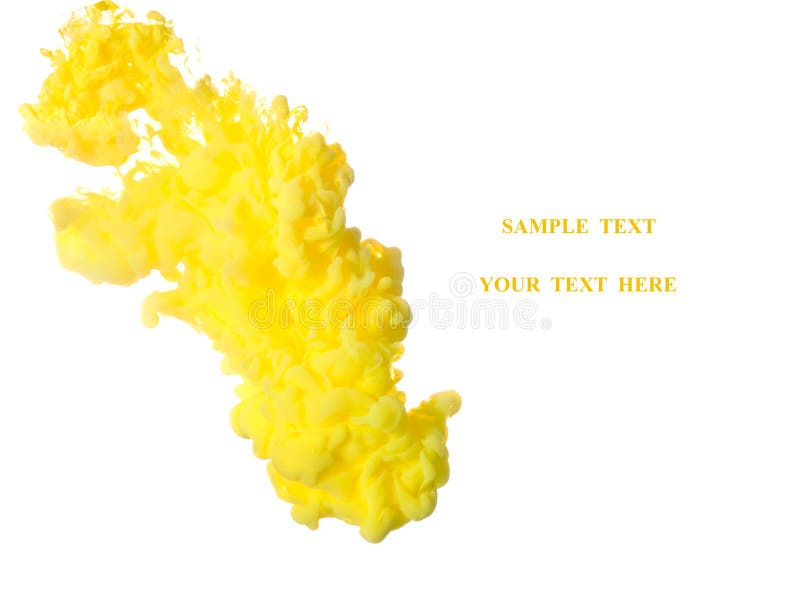 Yellow ink in water stock image. Image of design, color - 44532403