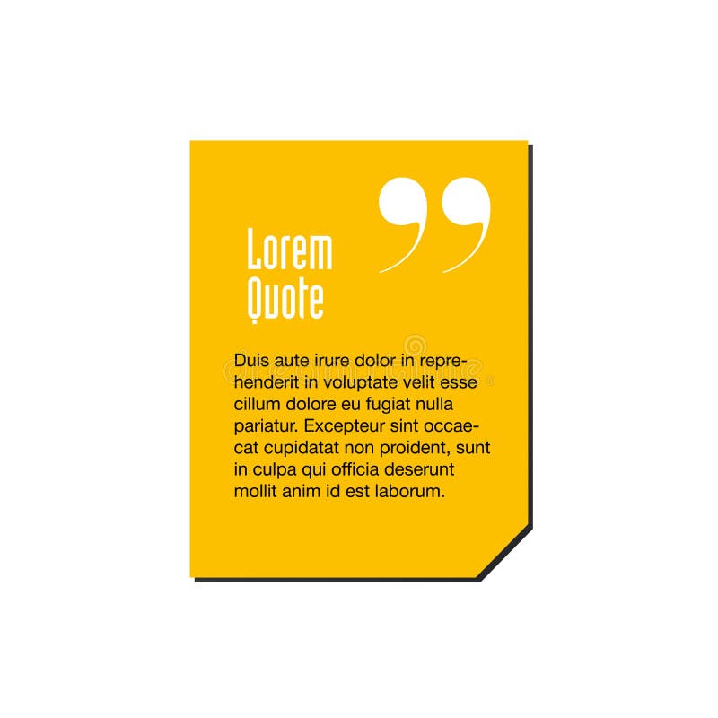 Yellow Innovative Vector Quotation Template in Quotes. Creative Vector ...