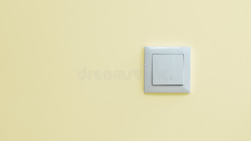 Yellow Interior Wall with White Electric Light Switch. Stock Photo ...