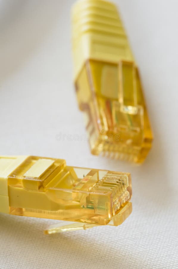Yellow Internet Cable Plugs Stock Image - Image of cord, cat5: 29677949